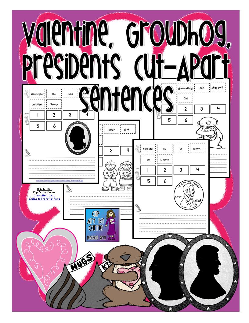 Clip Art by Carrie Teaching First: Valentine, Groundhog, and Presidents ...