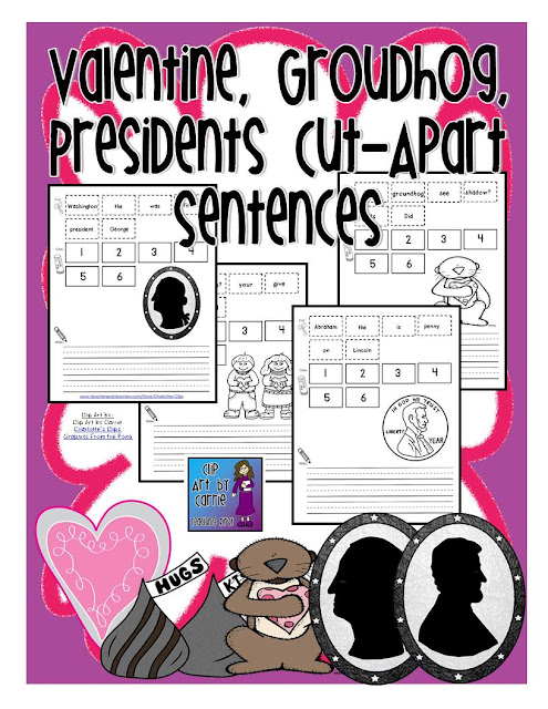 Clip Art By Carrie Teaching First Valentine Groundhog And Presidents