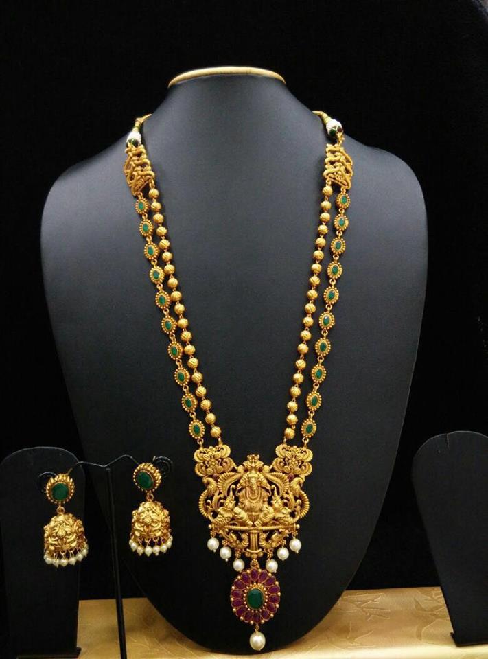 Ruby Emerald Long Neck sets | Buy online 1 gram jewellery