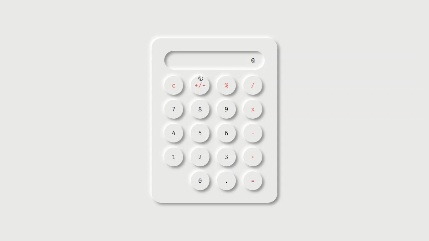 Neumorphic Calculator Using Html Css And Javascript Coding Vlogs Coding Vlogs