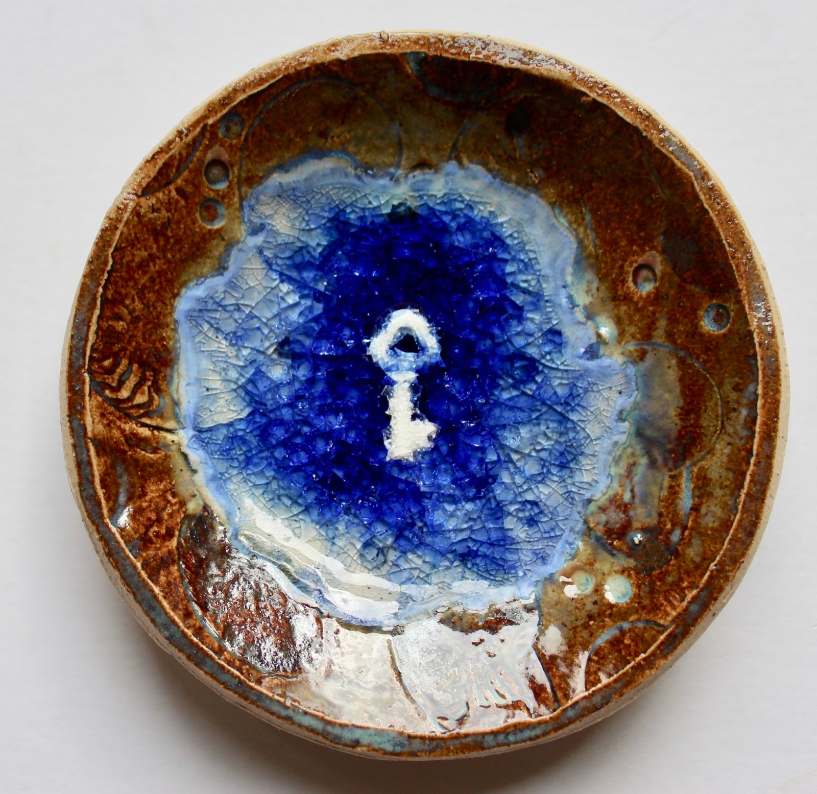 Little Brick House Clayworks: glass melted into pottery dishes