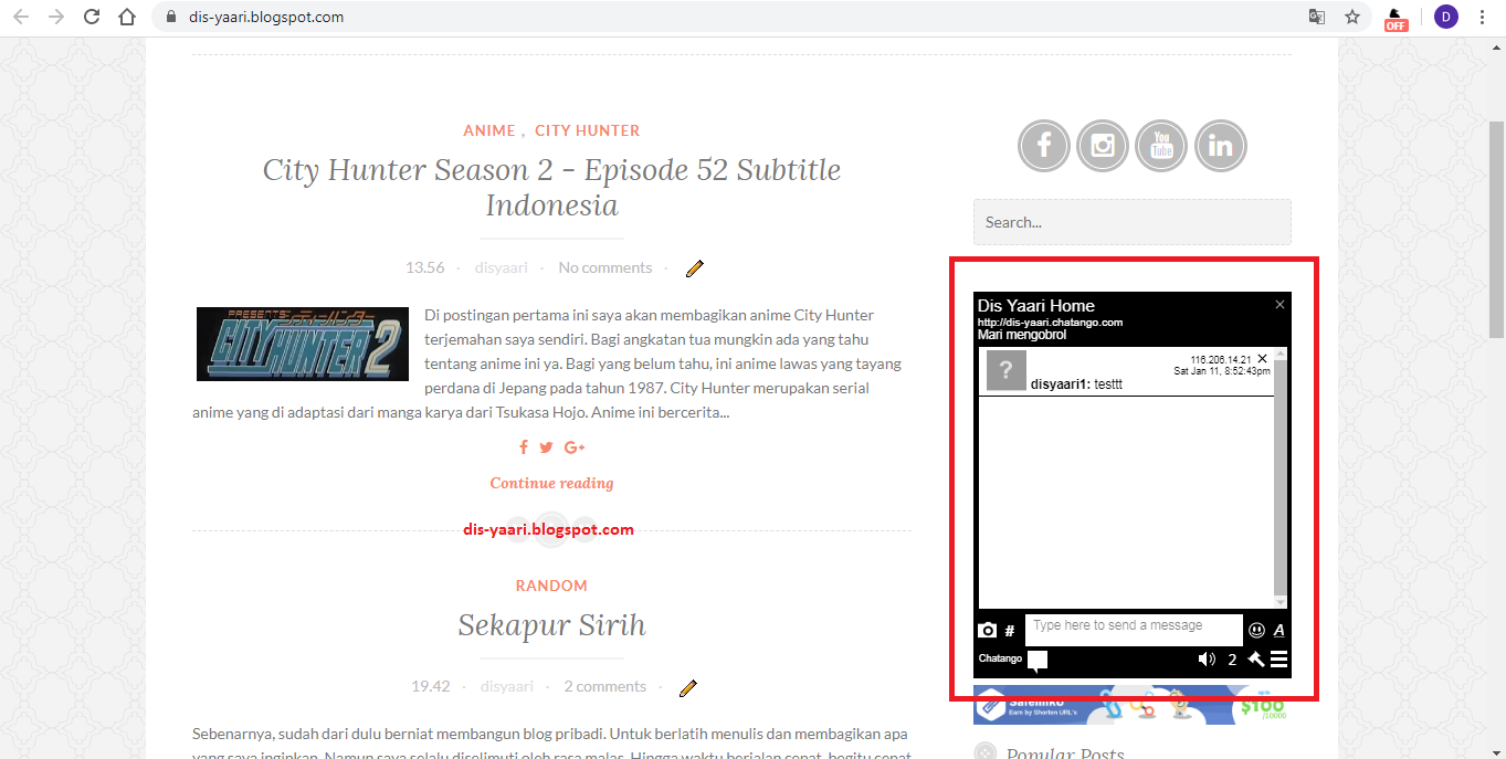 Cara Membuat Live Chat di Blog Menggunakan Chatango ~ Dis Yaari