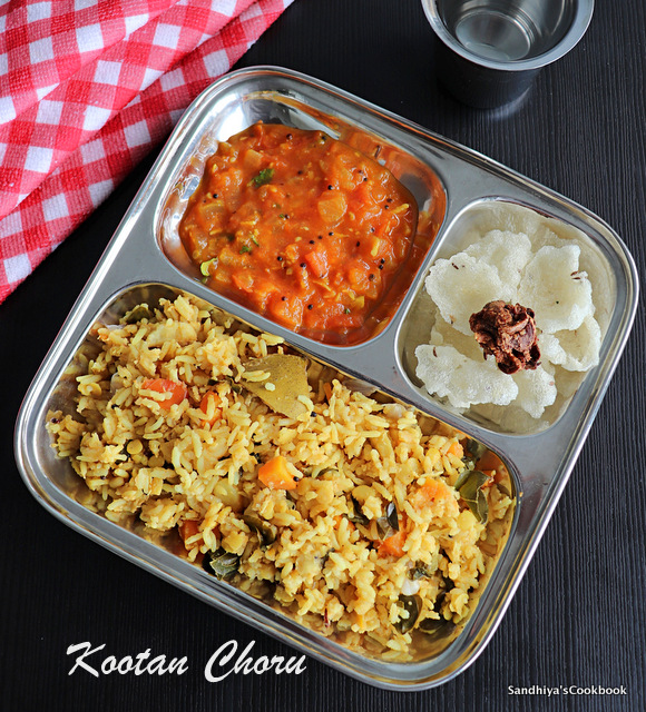 Sandhiya's Cookbook: Kootan Choru | Kootan soru | Mixed Vegetable Rice
