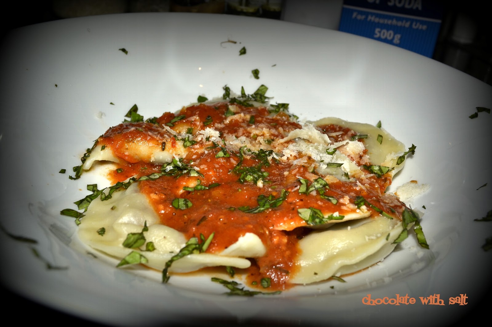 Chocolate with salt: Beef filled pierogi with creamed tomato sauce