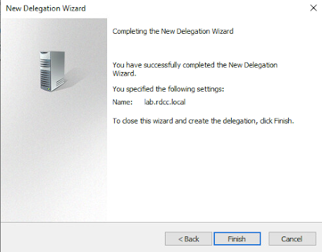 How to create conditional forwarder for a sub domain ( DNS delegation )