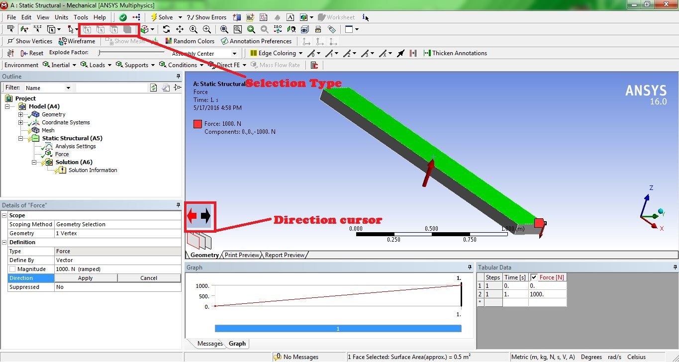 Capability and Application of ANSYS: Problem 1: anaysis using workbench ...