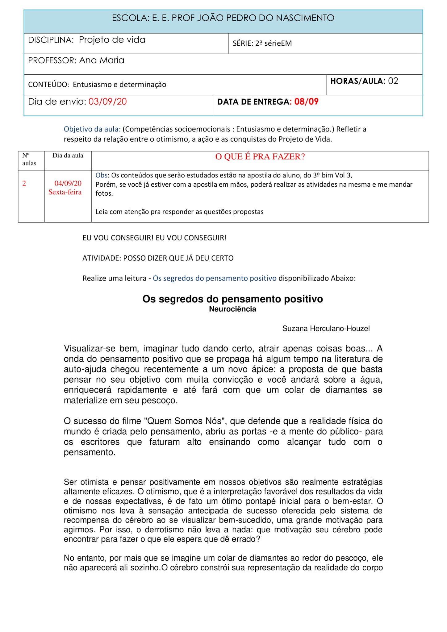 Atividades Sobre Projeto De Vida Com Gabarito Ensino Médio - EDUKITA Atividades Sobre Projeto De Vida Com Gabarito Ensino Médio - EDUKITA