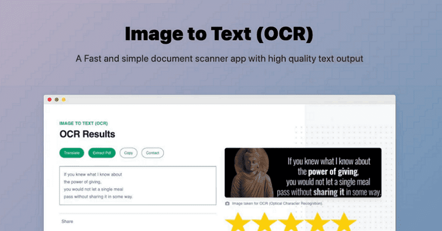 Image to Text (OCR) 自動辨識100多種語言，上傳圖片可複製文字(免費服務)