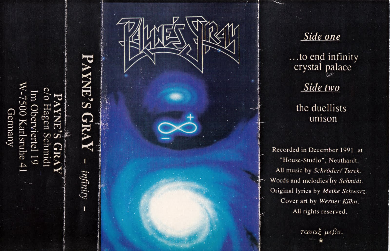 Payne's Gray - Infinity [Demo] (1991) | RARE AND OBSCURE METAL ARCHIVES