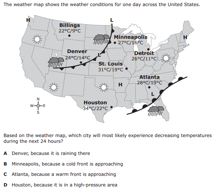 Science Released STAAR Questions: 8.10B