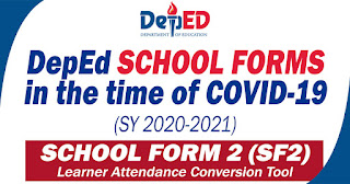 DepEd School Form 2 (SF2) in the time of COVID-19 (SY 2020-2021 ...