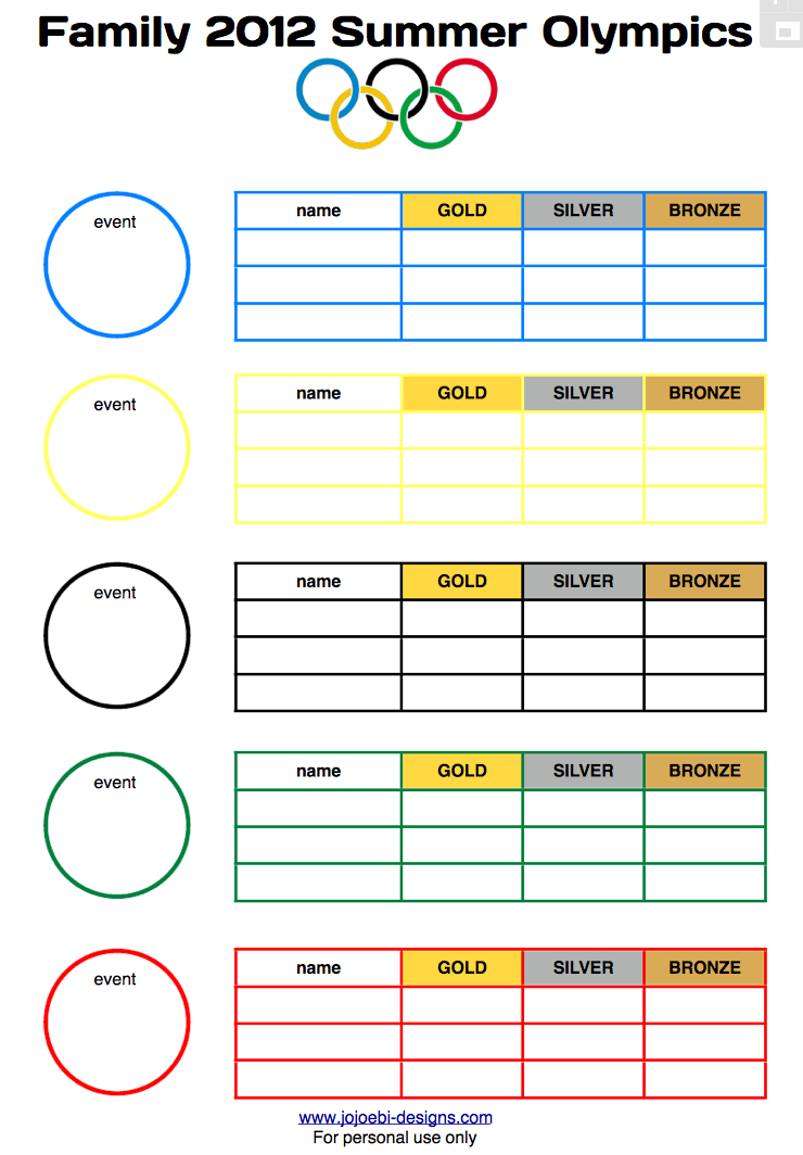 jojoebi designs: boredom busters for the 2012 Olympics