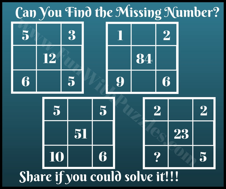 Missing Number Brain Teasers and Math Picture Puzzles with answers-Fun ...