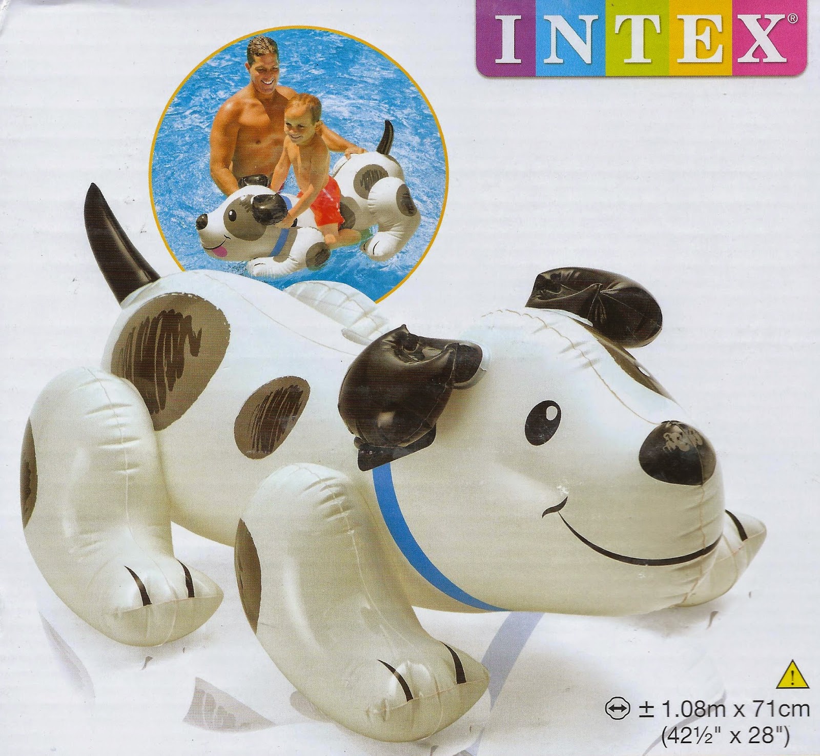 Intex White Puppy Dog Animal Inflatable Swimming Ride-On Float (AA63)