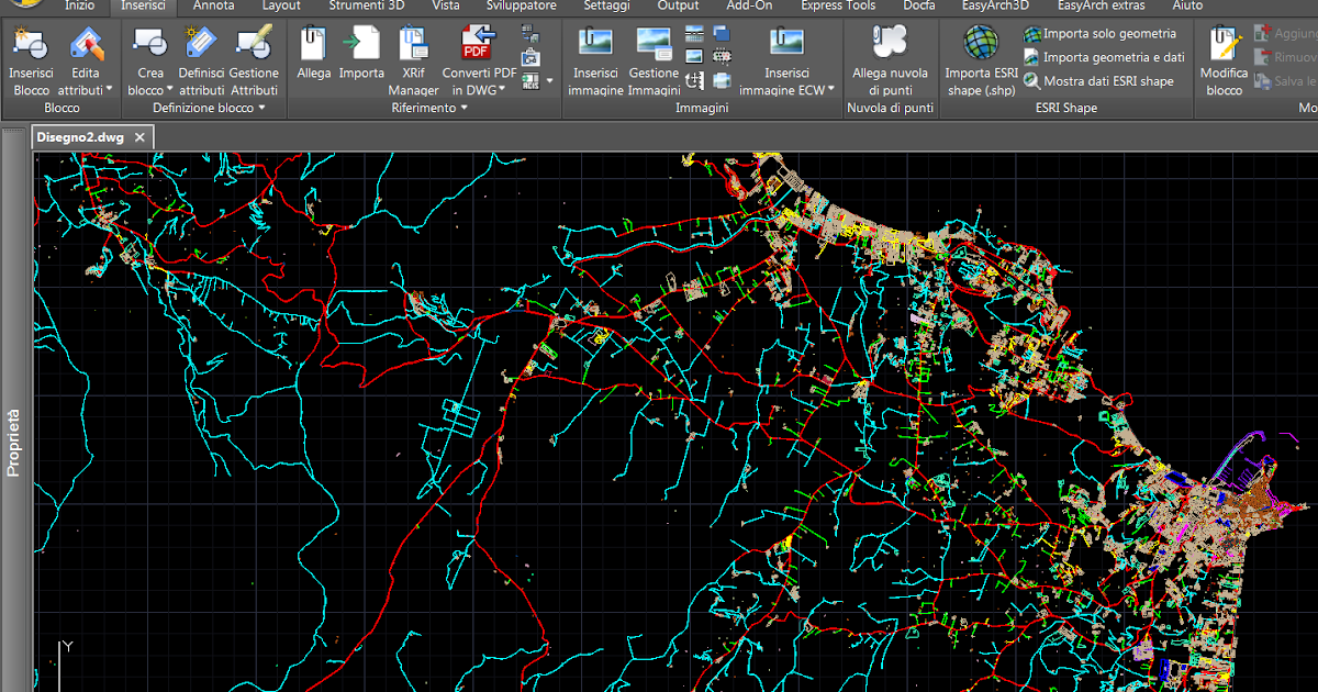 CAD semplice: Aprire e gestire un file .SHP con il CAD