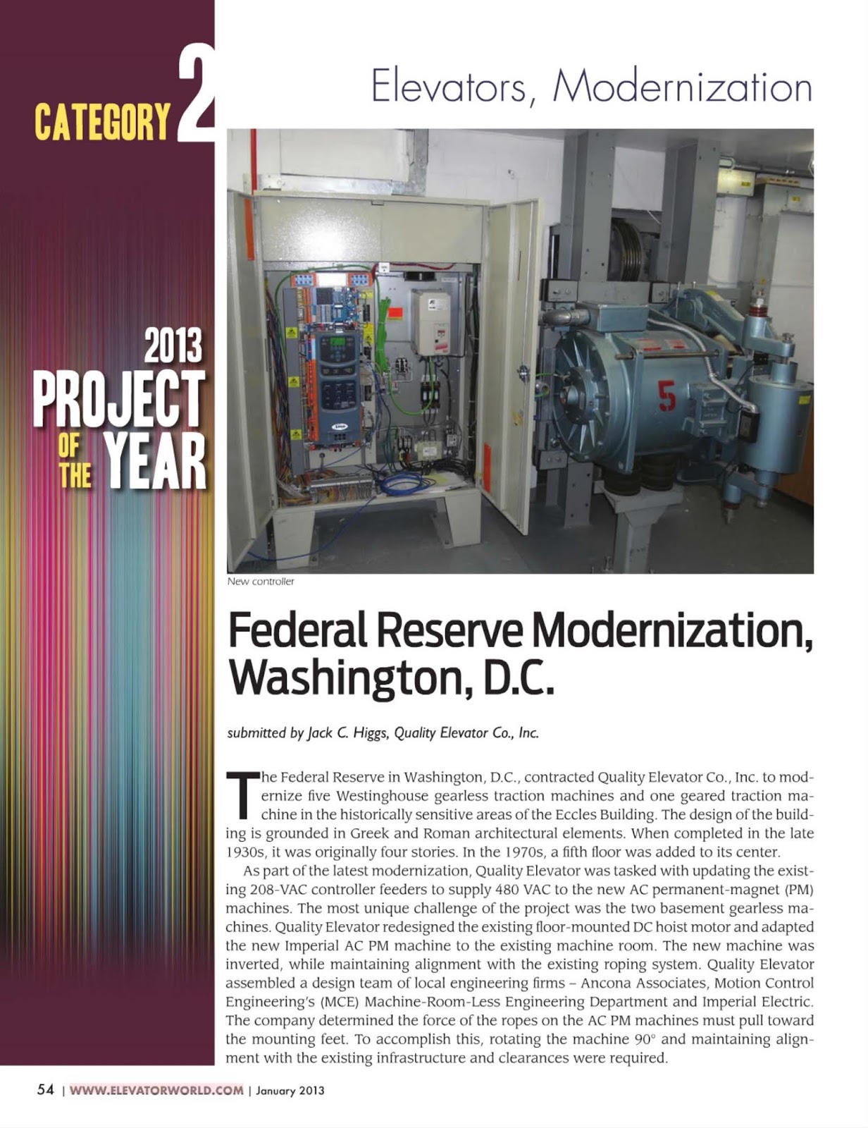 Chicago Elevator Maintenance - Colley Elevator: Motion Control ...