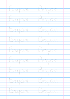 Nome Bryan pontilhado para imprimir