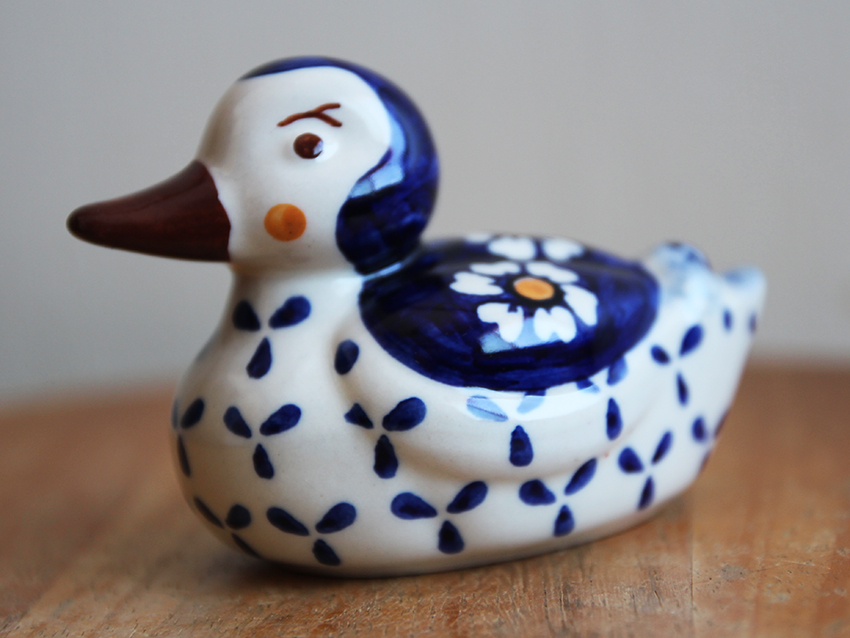 Polish handmade ceramic small duck
