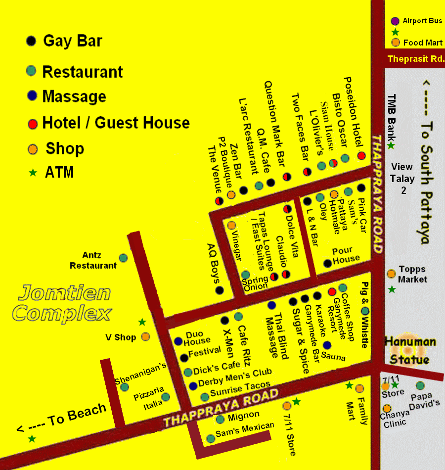 GAY JOMTIEN BEACH: Jomtien Complex Map