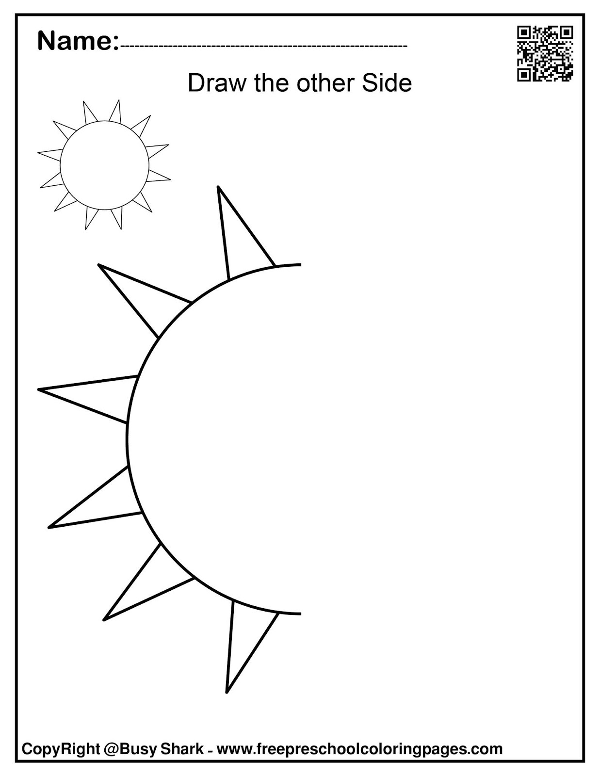 Half Sunshine Coloring Pages