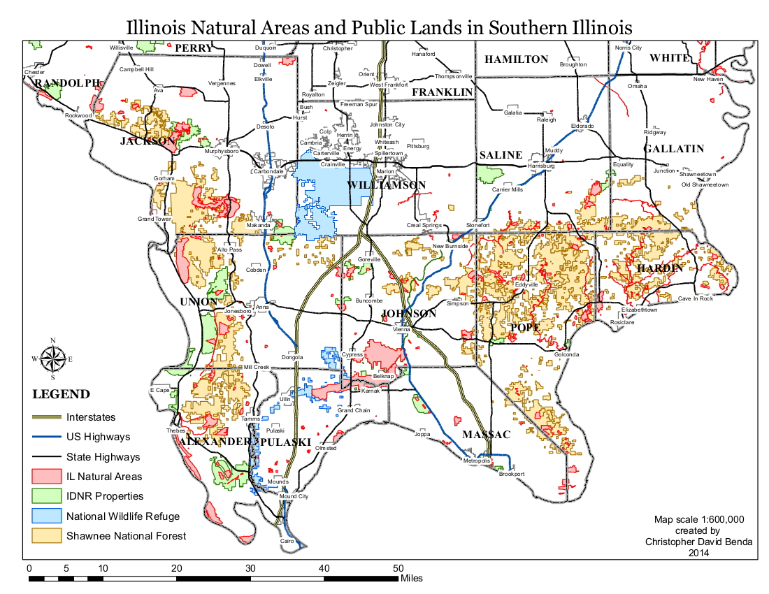 Illinois Botanizer: Map of Public Lands in Southern Illinois Illinois Botanizer: Map of Public Lands in Southern Illinois