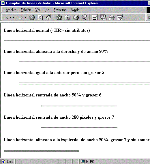 LENGUAJE HTML: Líneas horizontales para separar párrafos