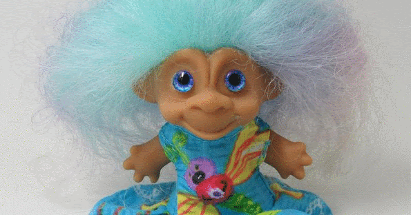 The Glass Character: Spinning monkey-face troll