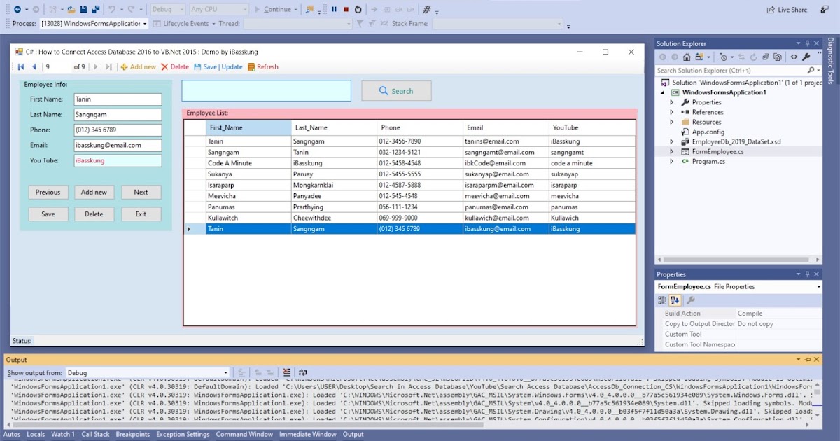 Visual C# (VS 2015) How to Search data in an Access database (Windows ...