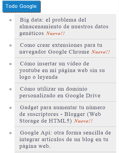 Como crear un índice para Blogger personalizable por Título o Categorías ~ TecnoBlog | Espacio ...
