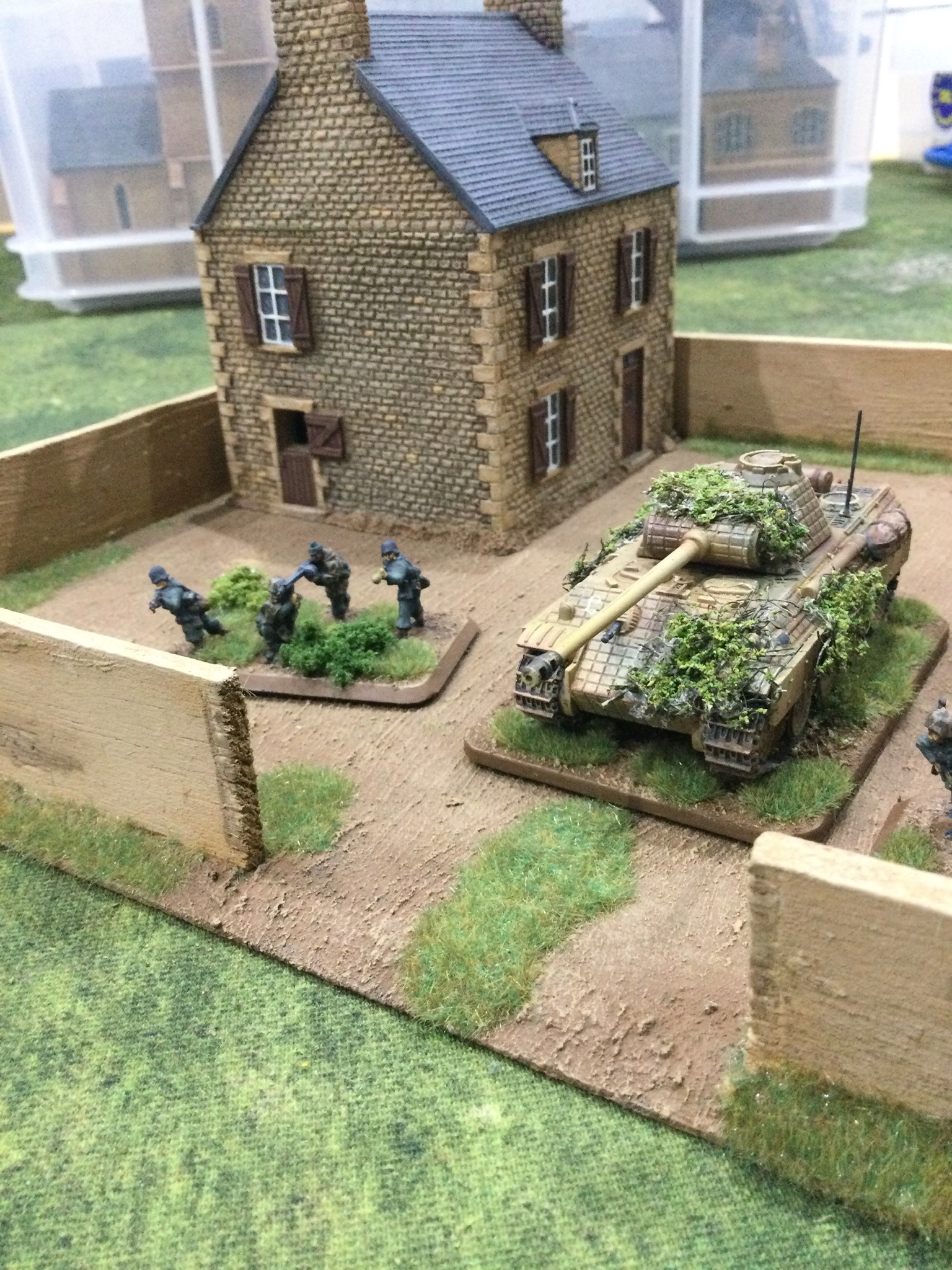 One man and his brushes.: Normandy 44 - Walled farm