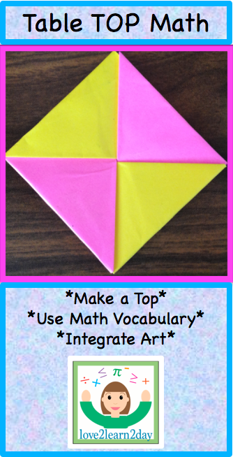 love2learn2day: Table TOP Math: Integrating Math, Art, and Vocabulary