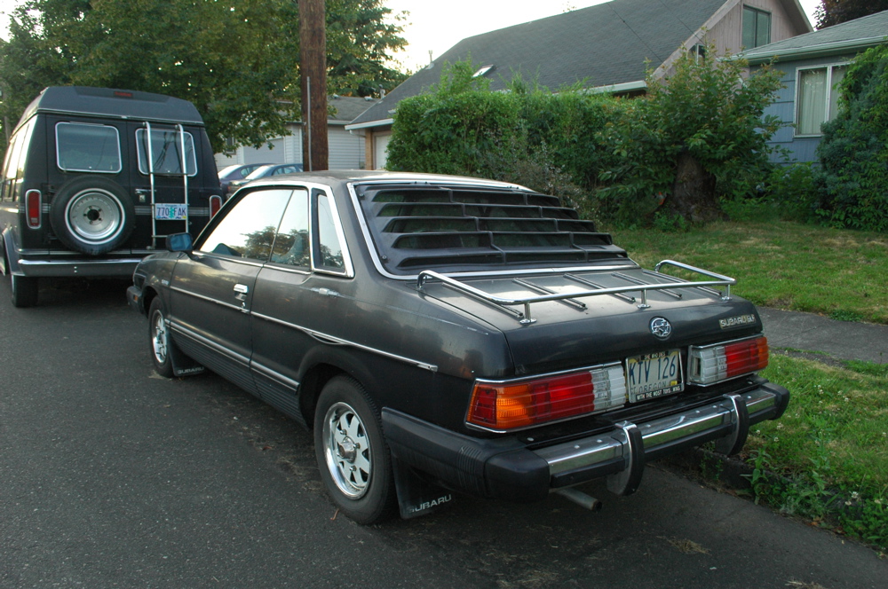 OLD PARKED CARS.: 1982 Subaru GLF Coupe.