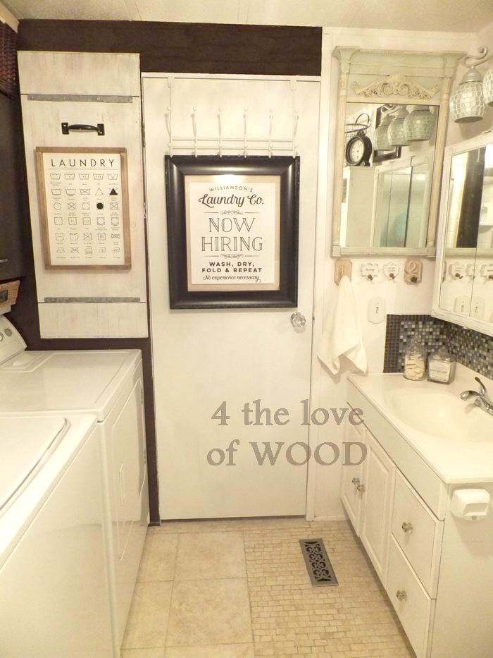 4 the love of wood: A REAL SMALL LAUNDRY ROOM - sign and storage