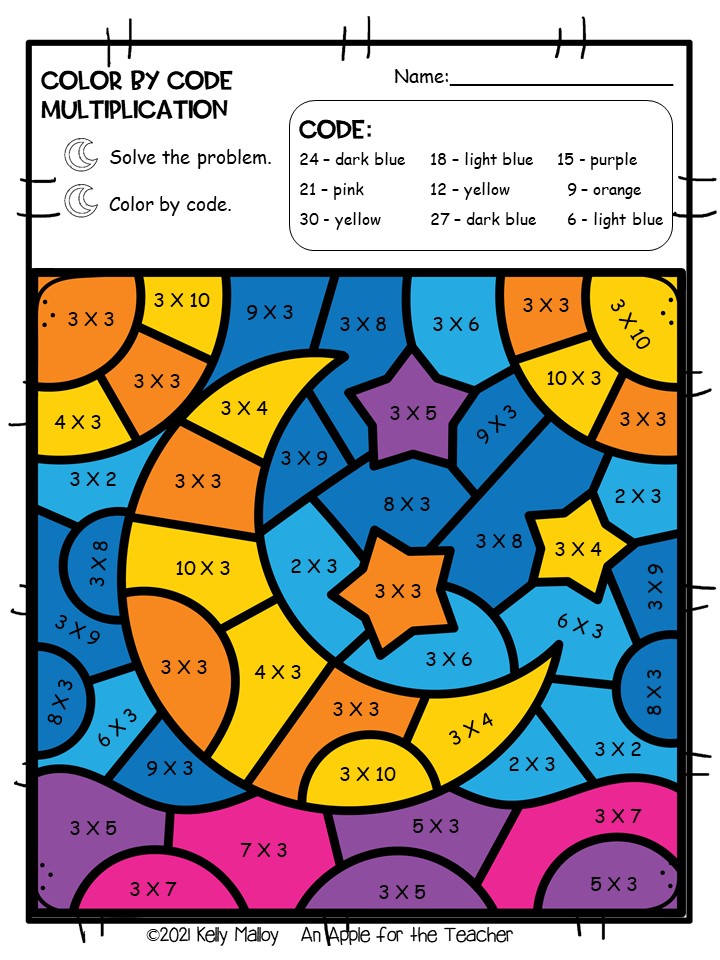 An Apple For The Teacher: Ramadan Color By Number Math Facts Practice ...