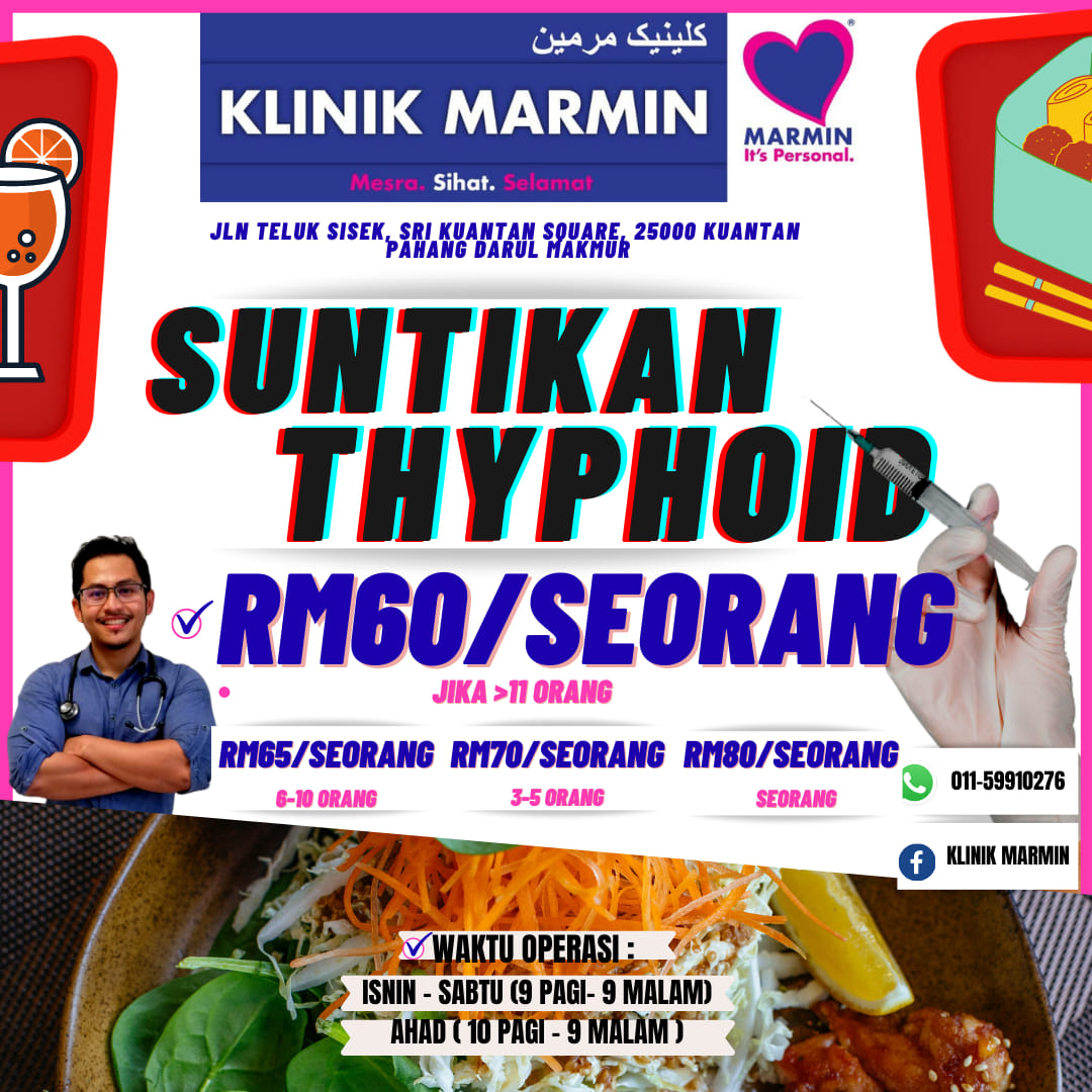 Suntikan Thyphoid di Klinik Marmin ya!!! Lagi Ramai Lagi Muurrr Murrr ...