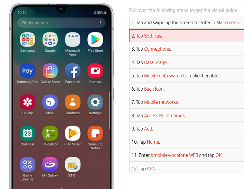 How to Configure Internet Access Settings on Samsung Galaxy Phones A50 ...