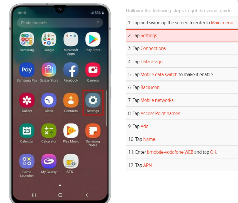 How to Configure Internet Access Settings on Samsung Galaxy Phones A50 ...
