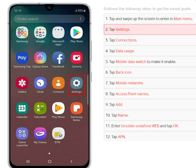 How to Configure Internet Access Settings on Samsung Galaxy Phones A50 ...