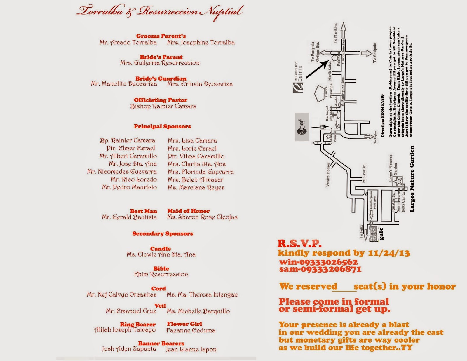 Layout Entourage Sample Wedding Invitation | wedding