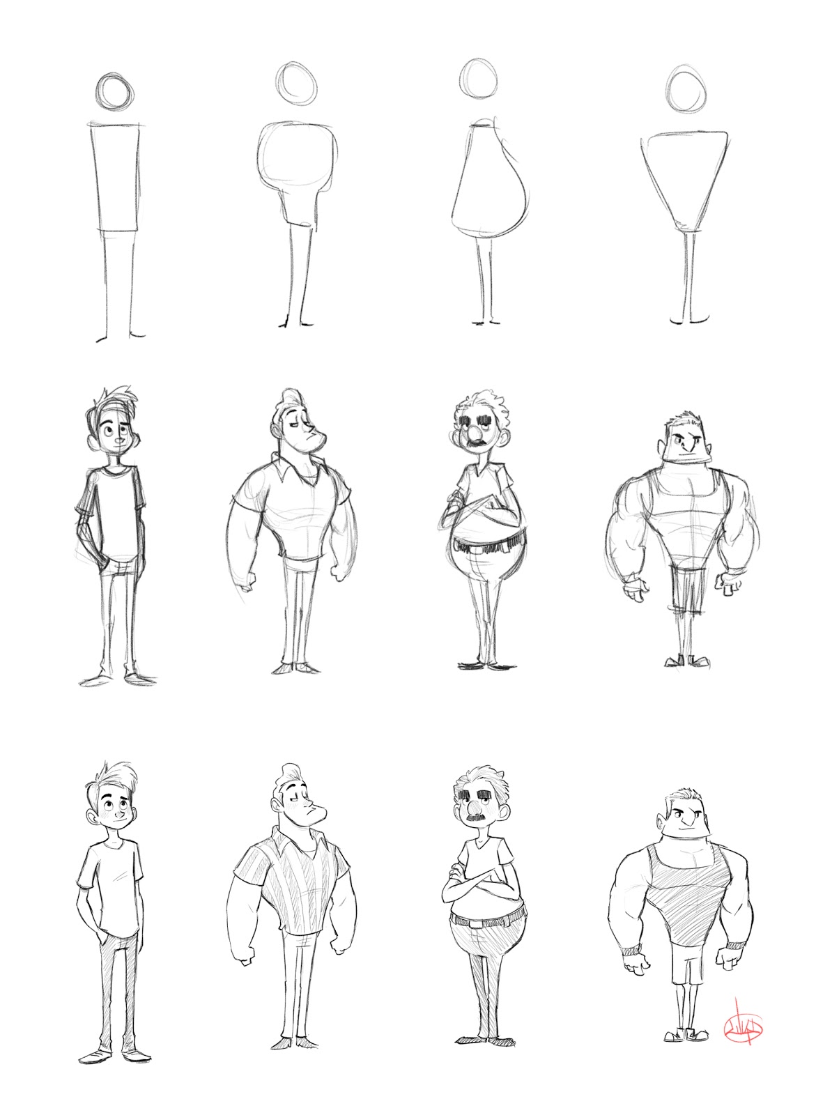 The art of Luigi Lucarelli: Character Shape Sketching 1 (with video link)