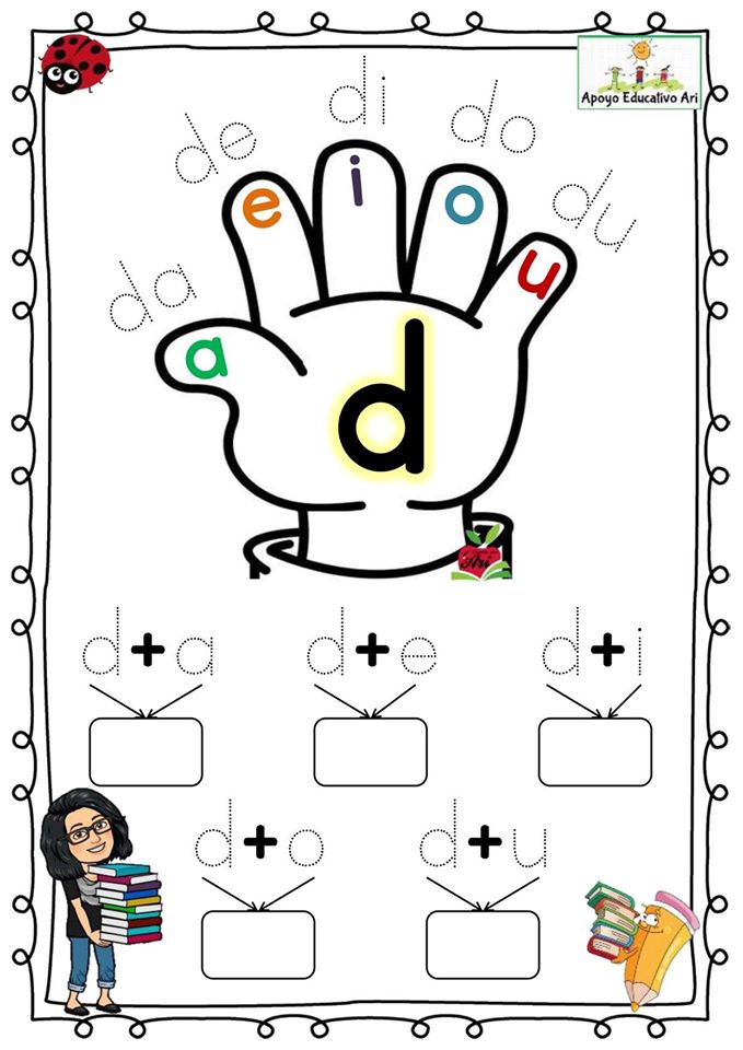 LA LETRA "D"CON SUS VOCALES.