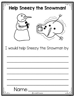 Sneezy the Snowman Activities | TheHappyTeacher