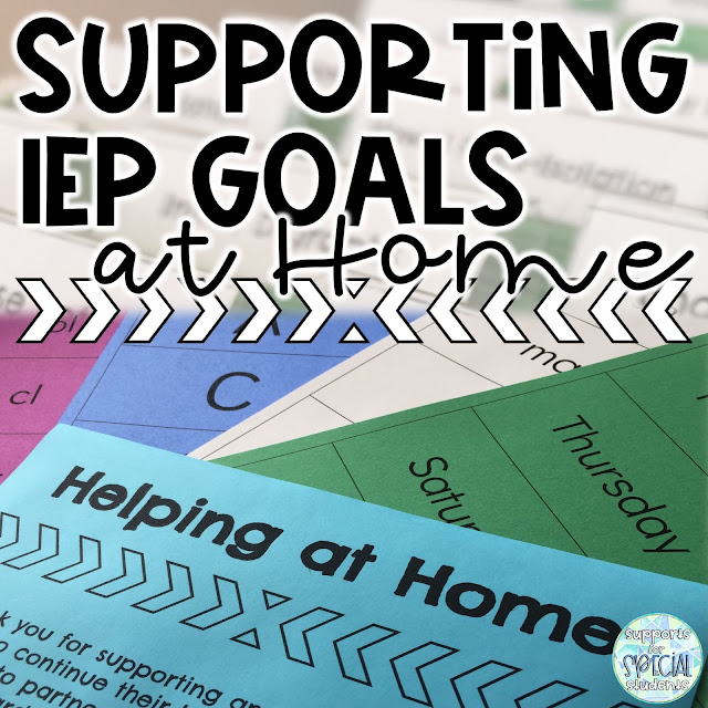 Resources for Supporting IEP Goals at Home - Supports for Special Students