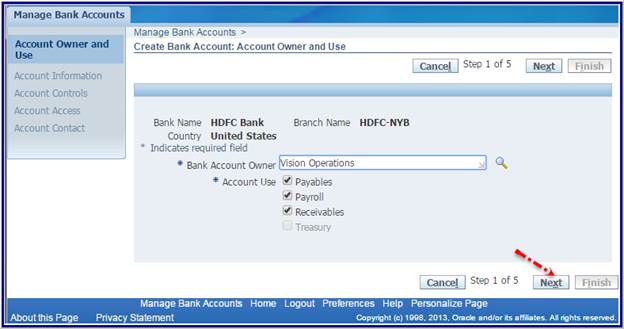 Oracle Applications: Oracle R12 Bank, Branch, Bank Account and Payment ...
