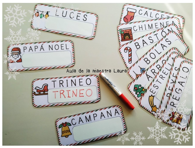 Aula de la maestra Laura: Tarjetas vocabulario-NAVIDAD
