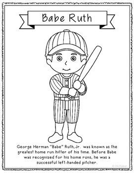 Babe Ruth Coloring Pages ~ Coloring Pages