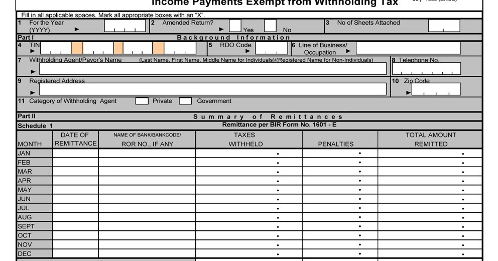 busapcom: BIR Form No. 1604E