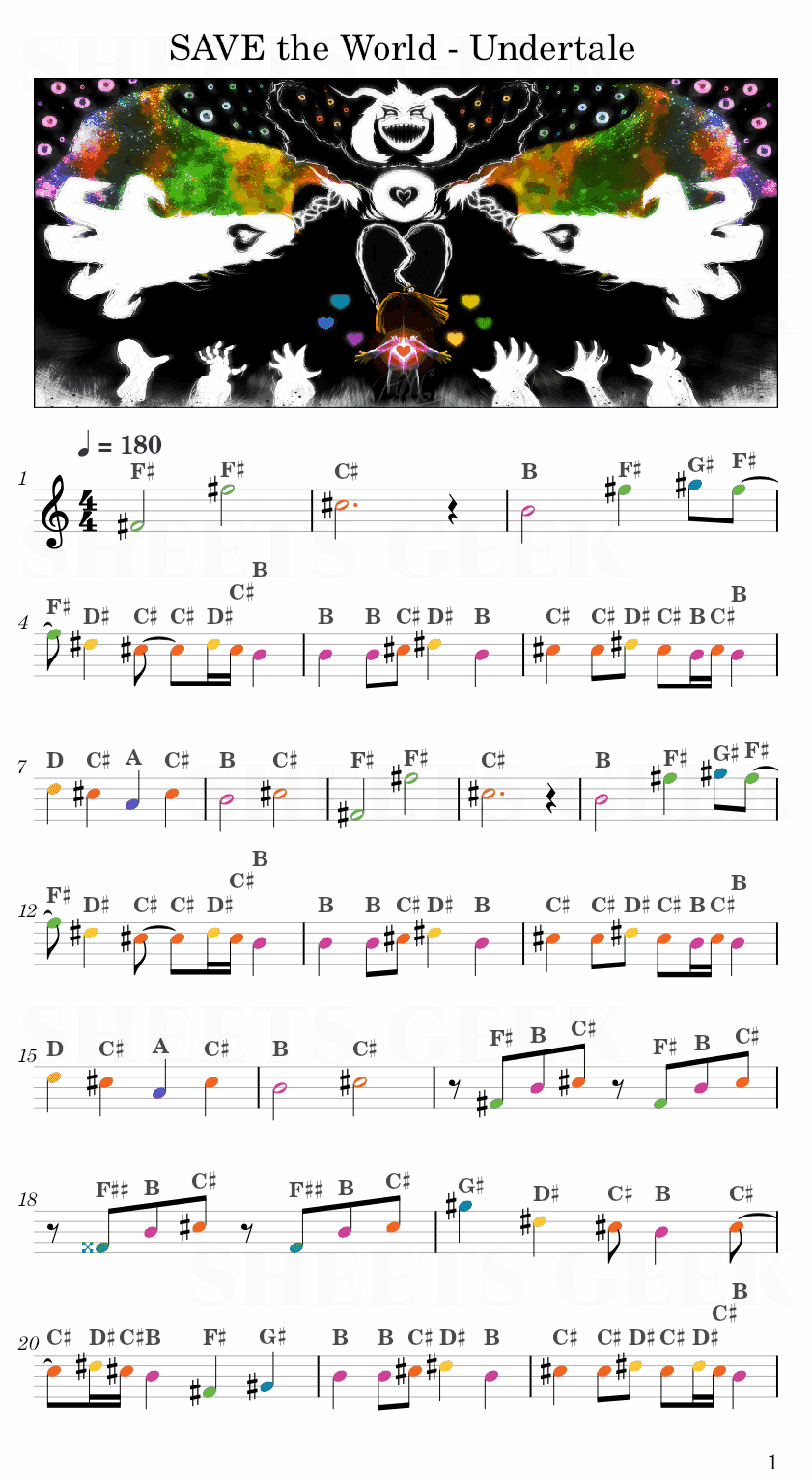 SAVE the World - Undertale | Easy Sheet Music