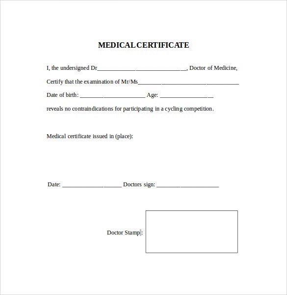 Simple Medical Certificate Format - Collage Template