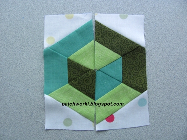 Patchworkowe wariacje: Patchwork 3D – Honeycomb Waffle - tutorial